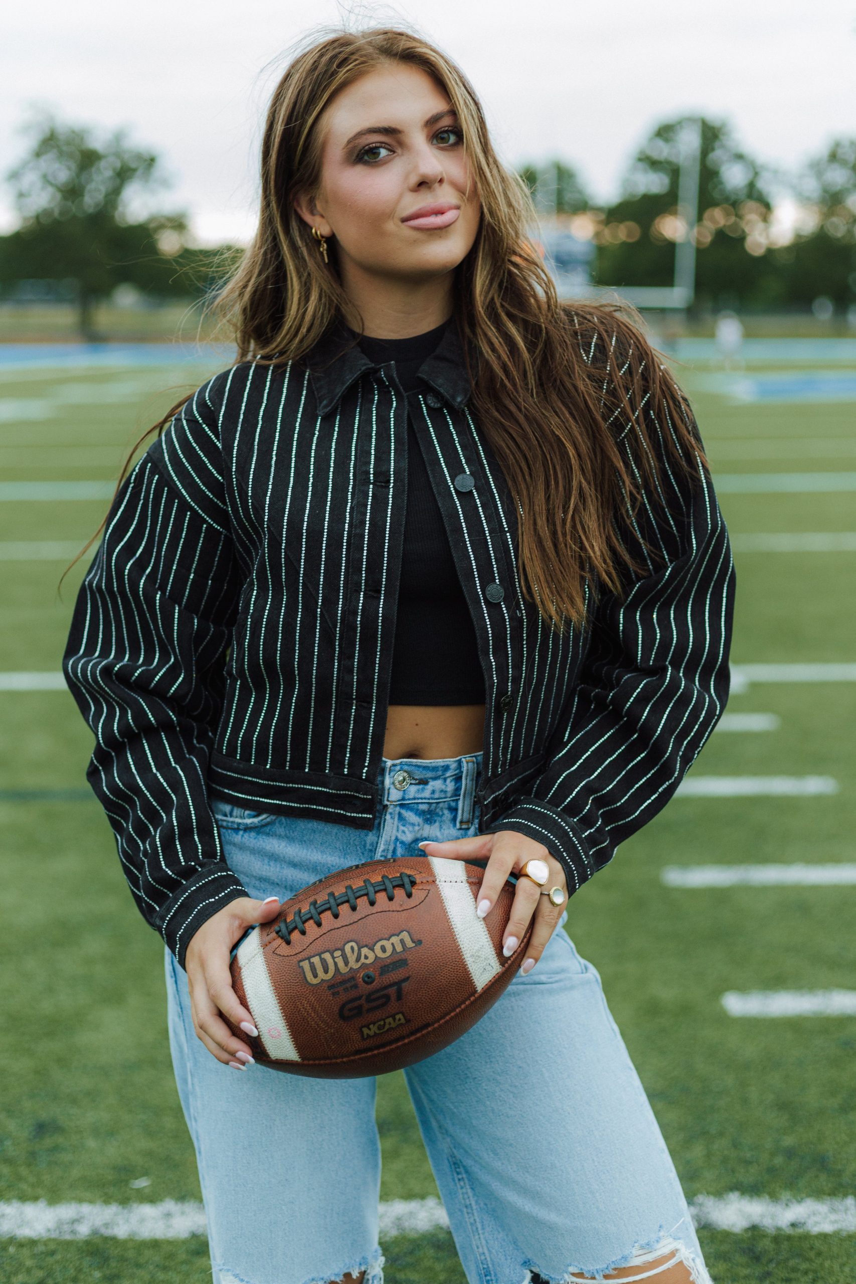 Rhinestone Cropped Denim Jacket | Rebel & Bolt
