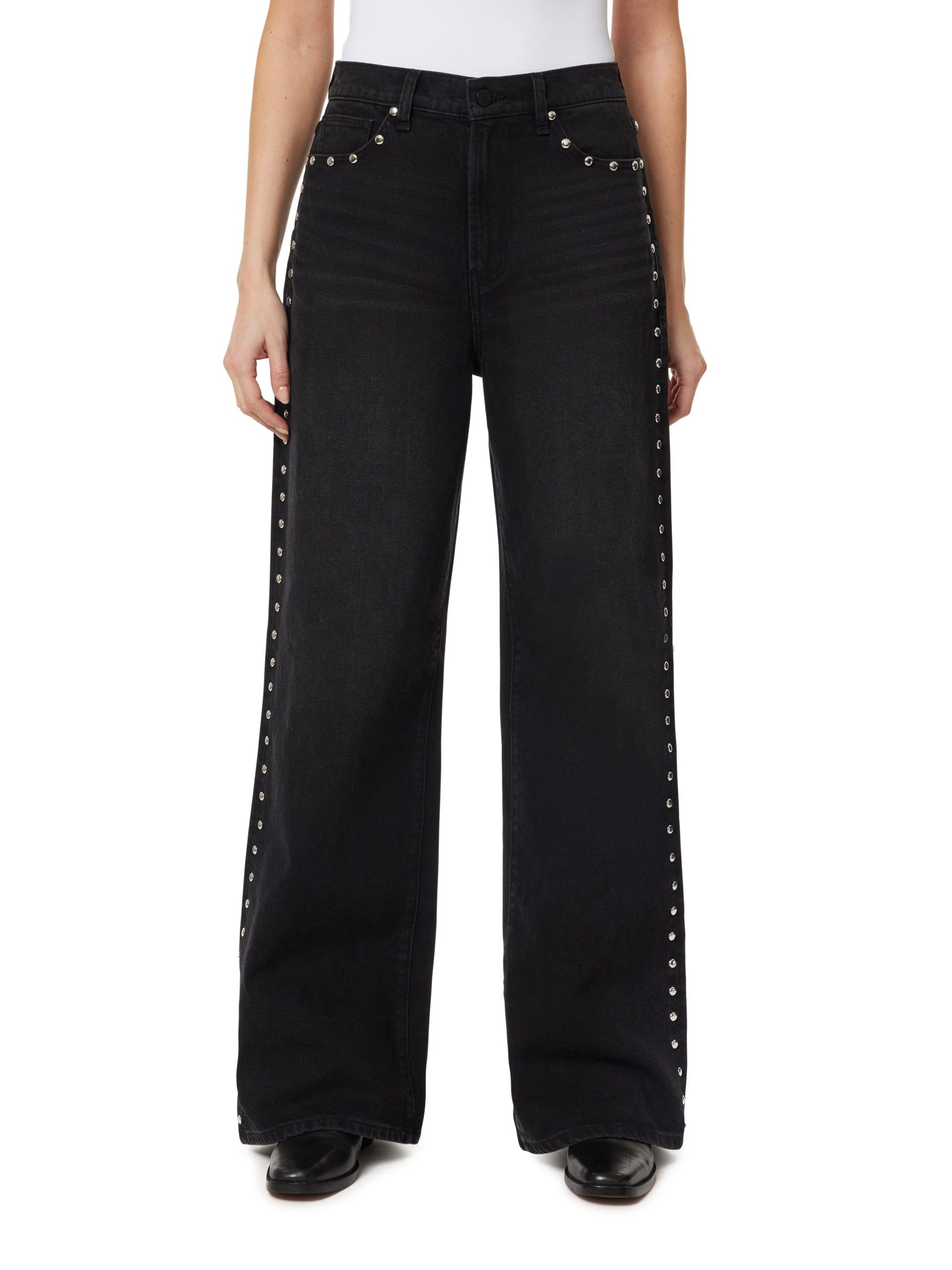 Gemma Wide Leg Studded Slouch Jean | Rebel & Bolt